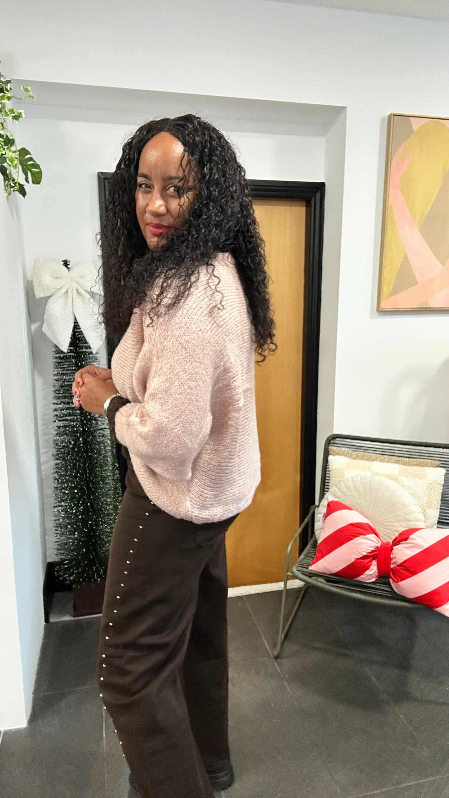 SALE MINI MABLE LUREX REVERSIBLE TOP BLUSH PINK – Francine_Boutique